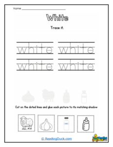 Color White Worksheets | Reading Duck.com