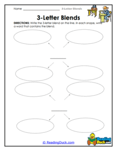 3-Letter Blends Worksheets | Phonics Skills | Reading Duck.com