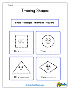 Tracing Shapes Worksheets | Handwriting Series | Reading Duck.com