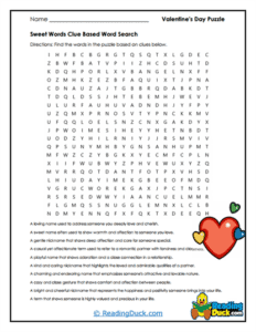Valentine's Day Word Searches | Holiday Series | Reading Duck.com