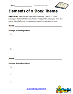 Story Elements Worksheets | Reading Skills | Reading Duck.com