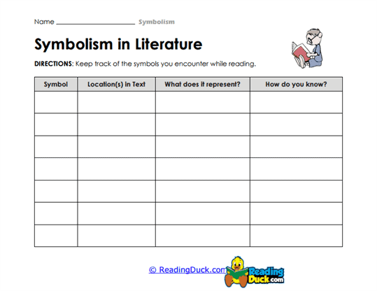 Symbolism Worksheets | Language Arts Skills | Reading Duck.com