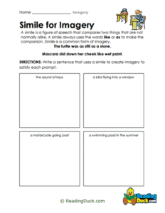 Imagery Worksheets | Reading Duck.com
