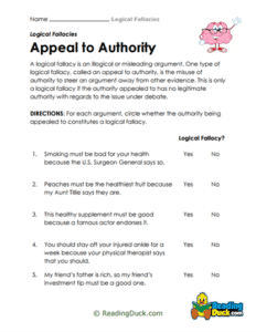 Logical Fallacies Worksheets