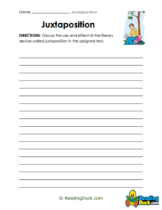 Juxtaposition Worksheets | Literary Devices | Reading Duck.com
