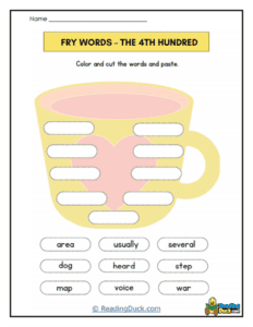 4th 100 Fry Sight Words Worksheets| Reading Duck.com
