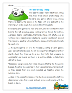 Long E Reading Passages Worksheets | Reading Duck.com