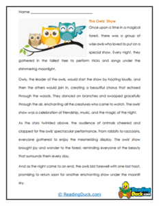 ow Reading Passages Worksheets | Vowel Teams | Reading Duck.com