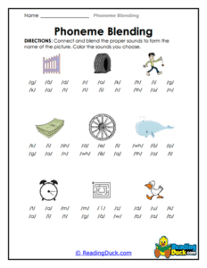 Phoneme Blending Worksheets | Phonics Skills | Reading Duck.com