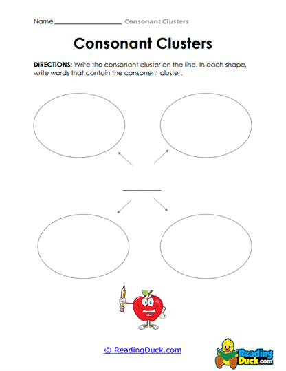 Consonant Cluster Worksheets | Phonics Skills | Reading Duck.com