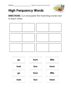 High Frequency Words Worksheets | Reading Duck.com