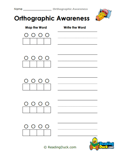 Orthographic Awareness Worksheets | Phonics Skills | Reading Duck.com