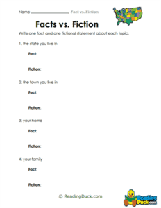 Fact vs Fiction Worksheets | Reading Skills | Reading Duck.com