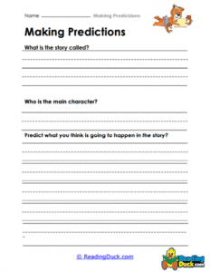 Making Predictions Worksheets | Reading | Reading Duck.com