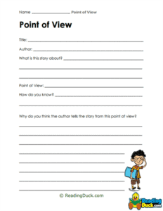 Point of View Worksheets | Reading Skills | Reading Duck.com