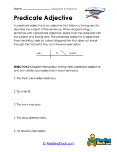 Diagram Sentences Worksheets | Writing Series | Reading Duck.com