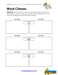 Multiple Word Meanings Worksheets
