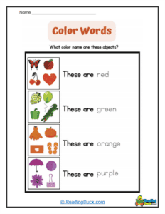 Color Words Worksheets | Reading Duck.com