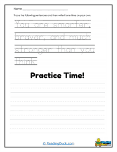 Handwriting Practice Worksheets | Reading Duck.com