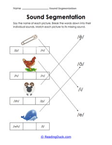 Sound Segmentation Worksheets | Phonics Skills | Reading Duck.com