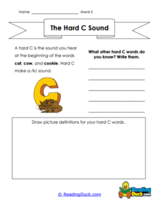Hard C Worksheets | Phonics Skills | Reading Duck.com