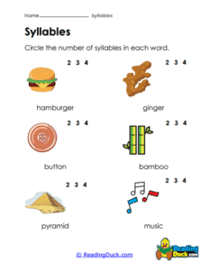 Syllables Worksheets