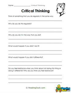Critical Thinking Worksheets | Reading Skills | Reading Duck.com