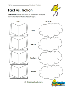 Fact vs Fiction Worksheets | Reading Skills | Reading Duck.com