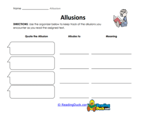 Allusion Worksheets