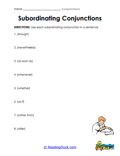 Conjunction Worksheets | Grammar Skills | Reading Duck.com