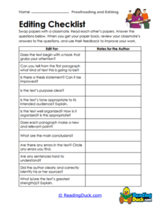 Proofreading and Editing Worksheets | Reading Duck.com