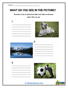 What Do You See Worksheets | Print Concept | Reading Duck.com