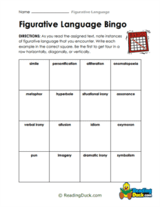 Figurative Language Worksheets | Language Arts | Reading Duck.com