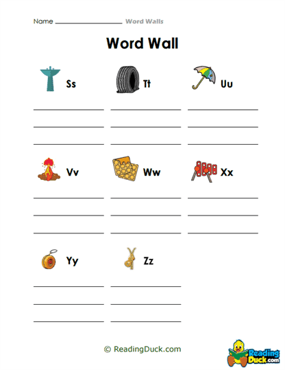 Word Walls | Vocabulary Series | Reading Duck.com