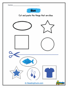 Color Blue Worksheets | Reading Duck.com