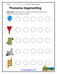 Phoneme Segmenting Worksheets | Phonics Skills | Reading Duck.com