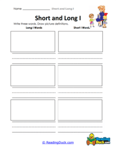 Short and Long I Worksheets | Phonics Skills | Reading Duck.com