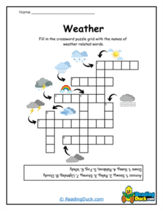 Weather Vocabulary Word Worksheets | Reading Duck.com