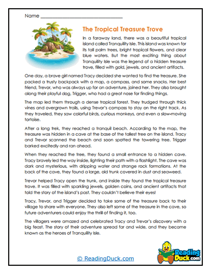Tr- Blends Reading Passages Worksheets | Reading Duck.com
