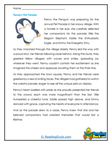Long E Reading Passages Worksheets | Reading Duck.com