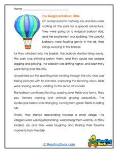 -ing Suffix Reading Passages Worksheets