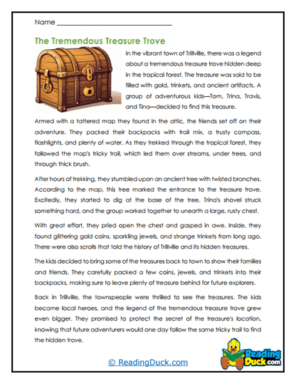 Tr- Blends Reading Passages Worksheets | Reading Duck.com