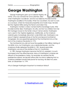 Biography Worksheets | Reading Skills | Reading Duck.com