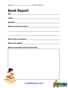 Book Report Worksheets | Reading Skills | Reading Duck.com