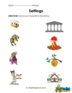 Story Settings Worksheets | Reading Skills | Reading Duck.com