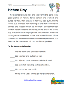 Story Sequencing Worksheets | Reading Skills | Reading Duck.com