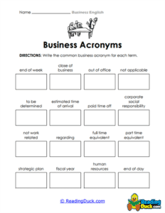 Business English Worksheets