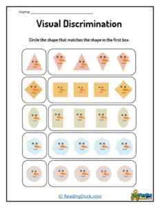 Visual Discrimination Worksheets