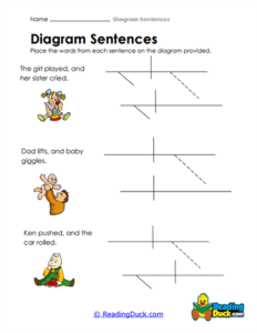 Diagram Sentences Worksheets | Writing Series | Reading Duck.com