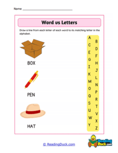 Letters Worksheets | Pre-reading Skills | Reading Duck.com